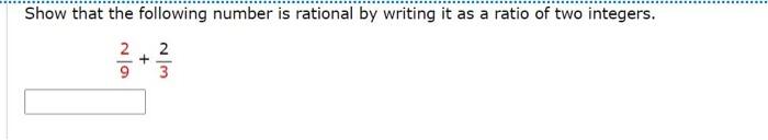Solved Show that the following number is rational by writing | Chegg.com