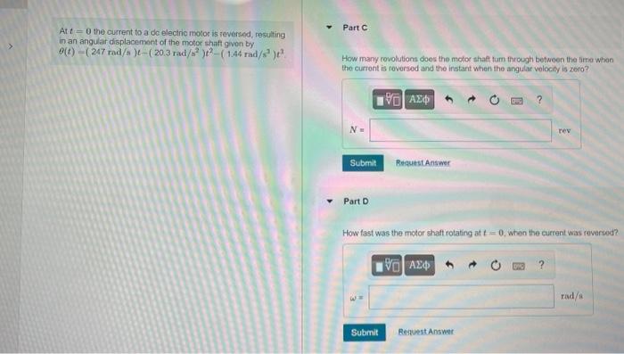 Solved e-) calculate the average angular velocity for the | Chegg.com