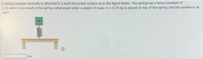 Solved A spring oriented vertically is attached to a hard | Chegg.com