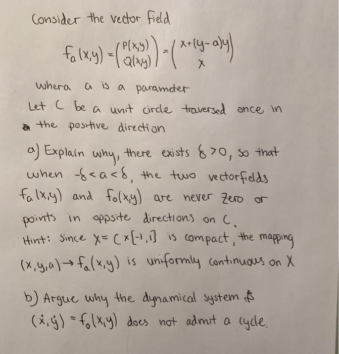 Consider the vector field (Plxy)) x+(9- Q(x,y) whera | Chegg.com