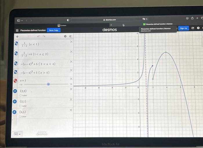 Solved This question refers to the graph in DESMOS provided | Chegg.com