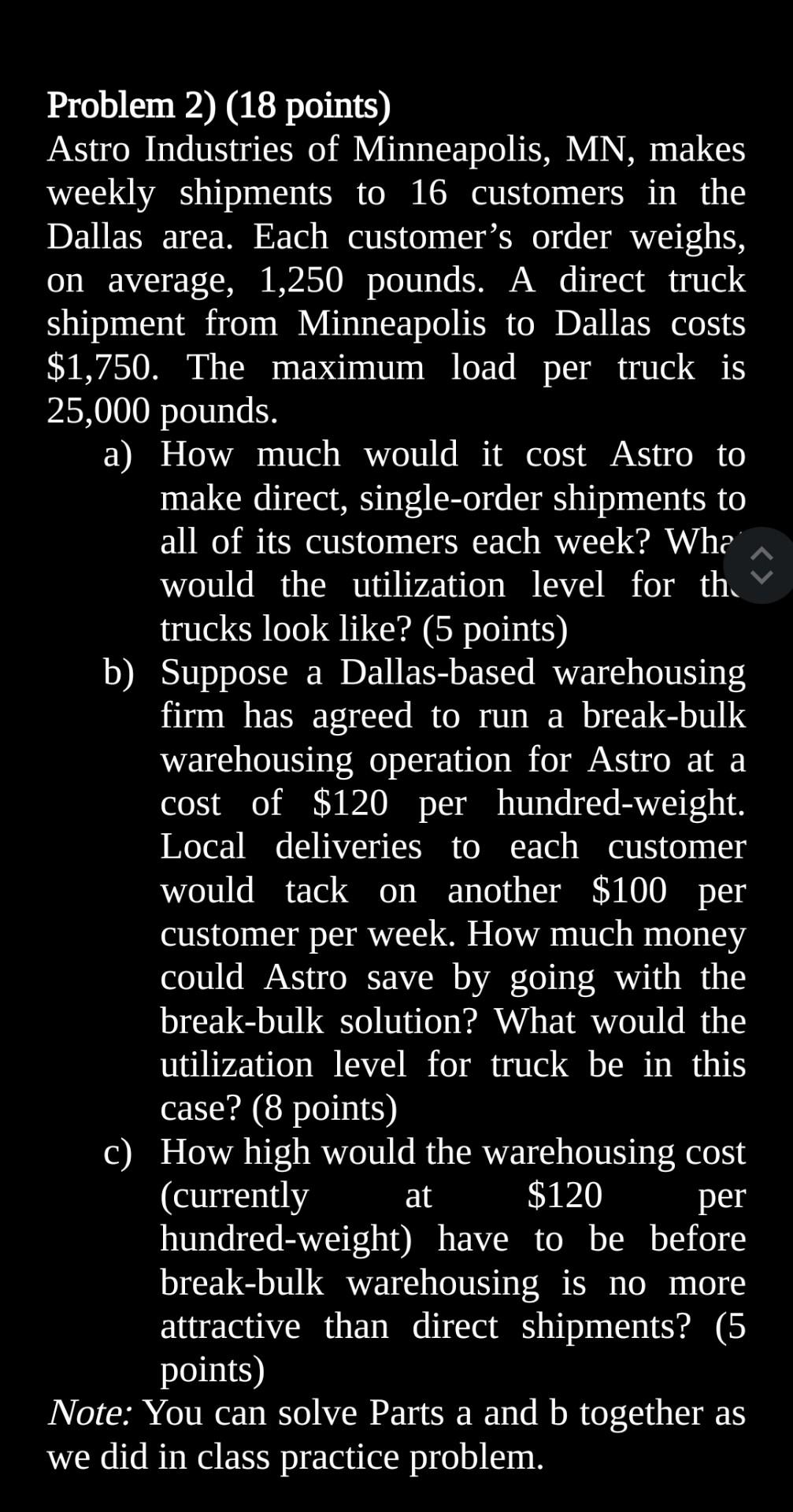 Solved Problem 2) (18 points) Astro Industries of | Chegg.com