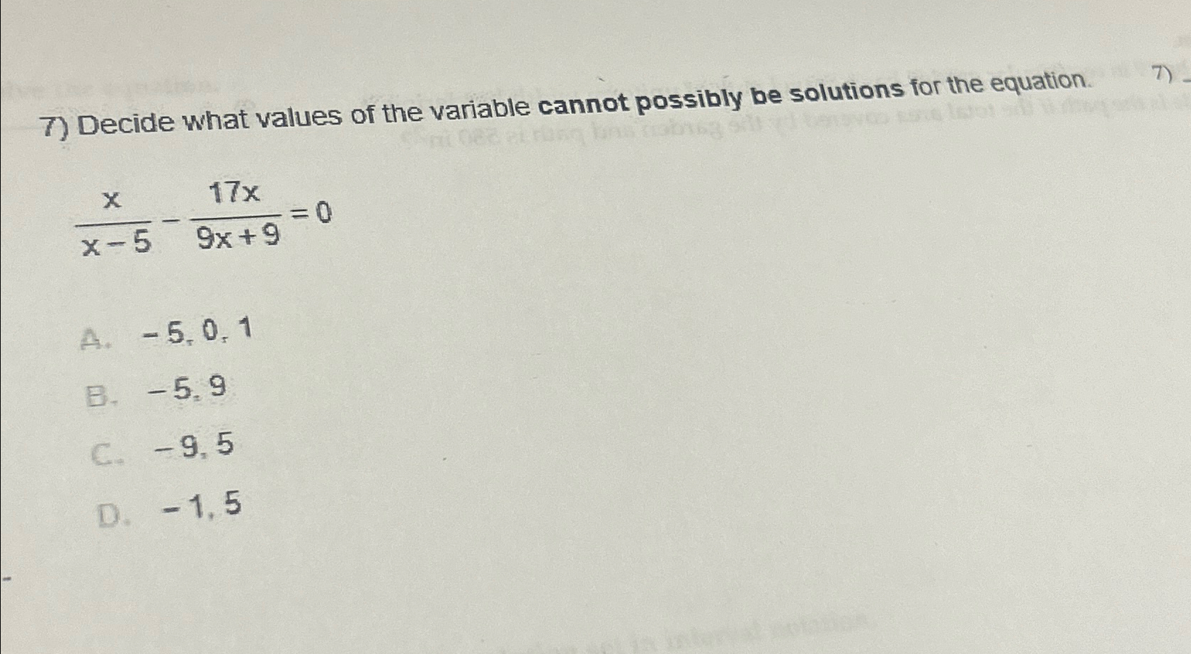 Solved Decide what values of the variable cannot possibly be | Chegg.com