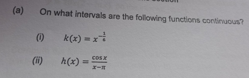Solved (a) ﻿On what intervals are the following functions | Chegg.com