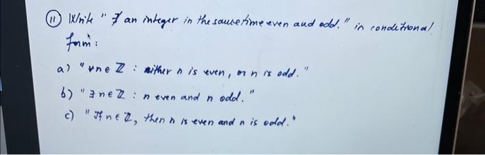 Solved (II) IX/rite " 7 ' an integer in the sauretime even | Chegg.com