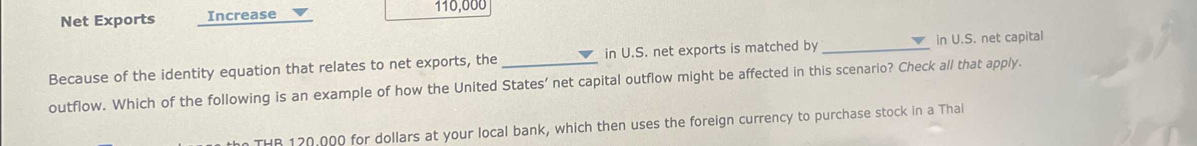 Solved Net Exports 110,000Because of the identity equation | Chegg.com