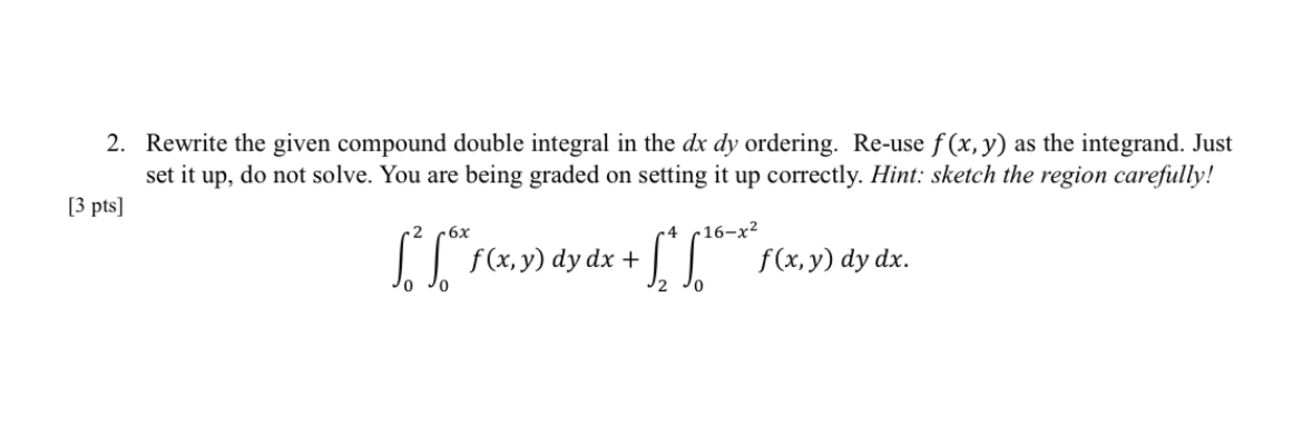 Solved Rewrite the given compound double integral in the | Chegg.com