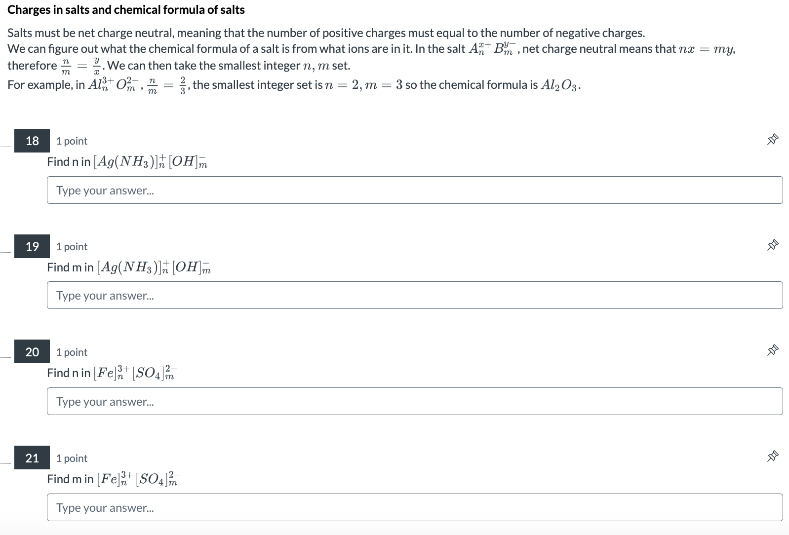 Solved Charges in salts and chemical formula of saltsSalts | Chegg.com