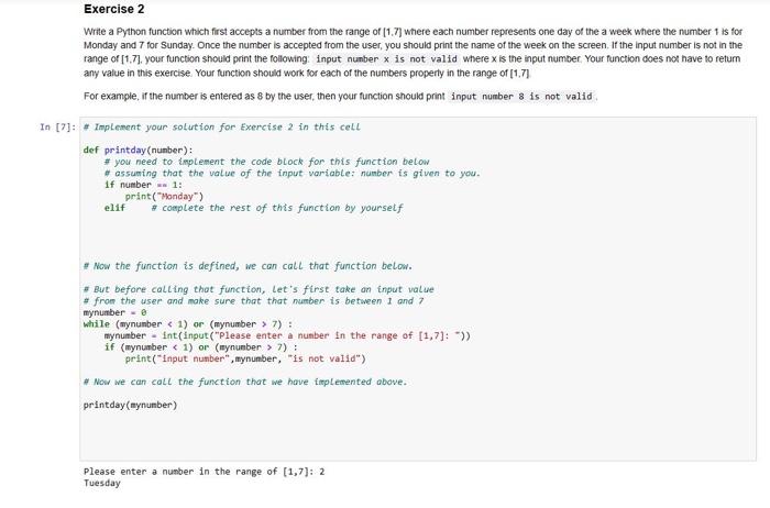 Solved Exercise 2 Write a Python function which first | Chegg.com