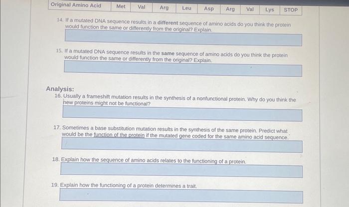 Solved 14. If a mutated DNA sequence results in a different | Chegg.com