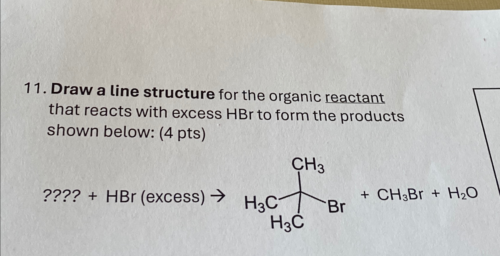 Solved Draw a line structure for the organic reactant that | Chegg.com