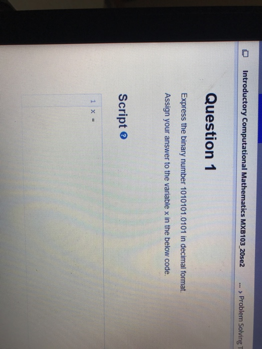 Solved Introductory Computational Mathematics MXB103_20se2 | Chegg.com