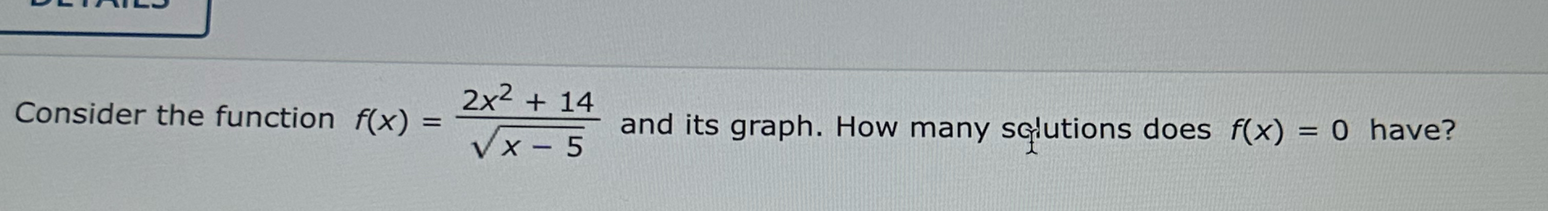 Solved Consider the function f(x)=2x2+14x-52 ﻿and its graph. | Chegg.com