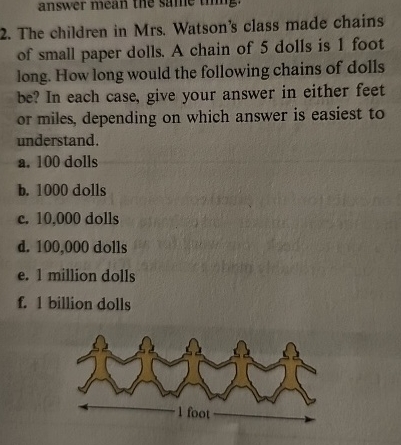 The children in Mrs. ﻿Watson's class made chains of | Chegg.com