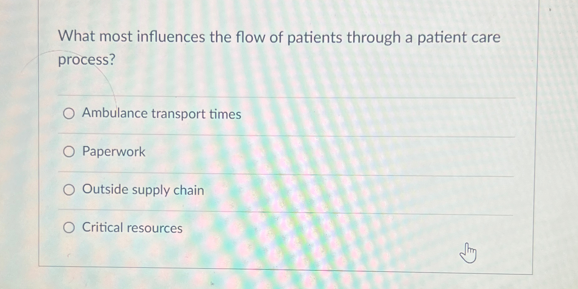 Solved What most influences the flow of patients through a | Chegg.com