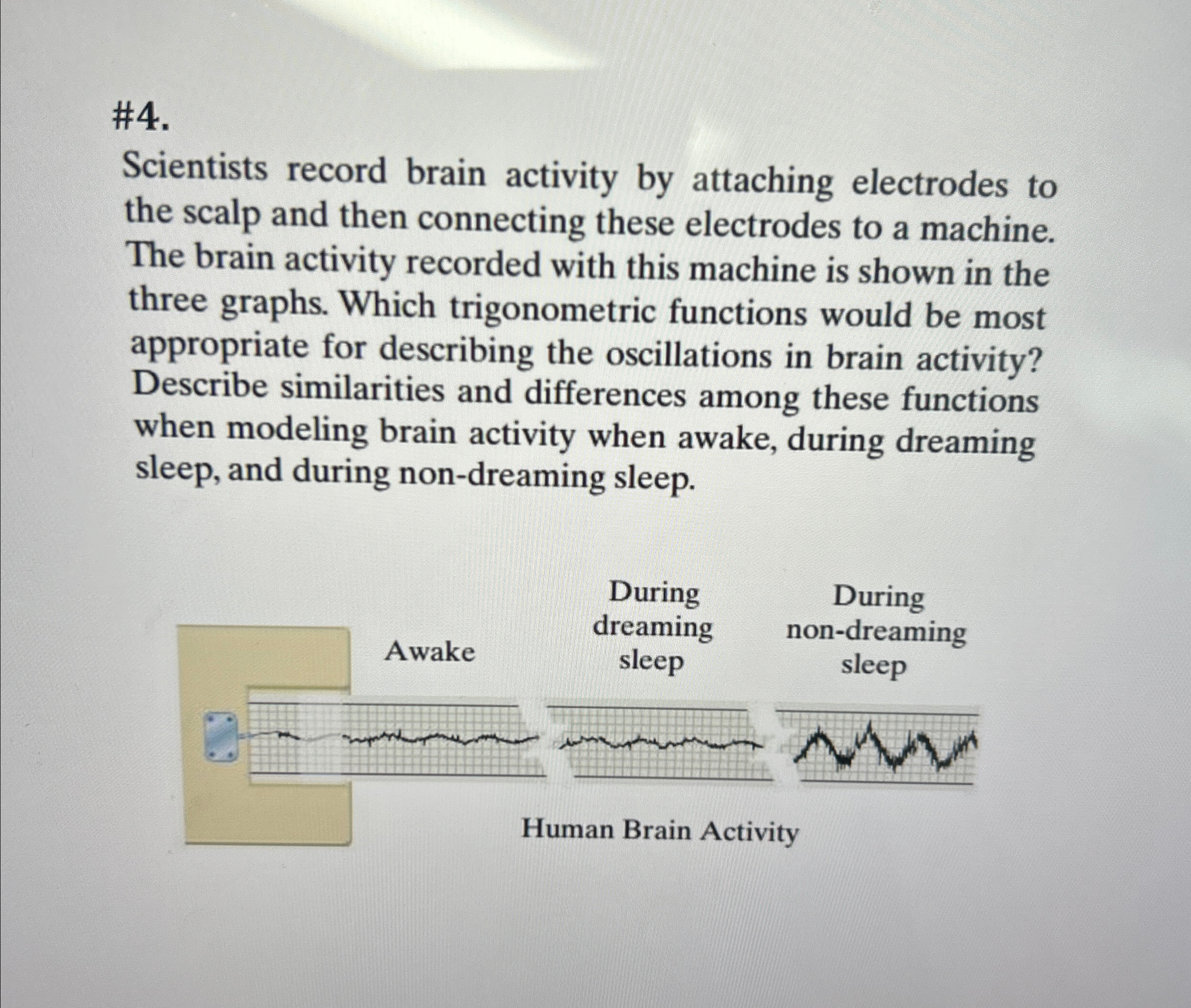 Solved #4.Scientists record brain activity by attaching | Chegg.com