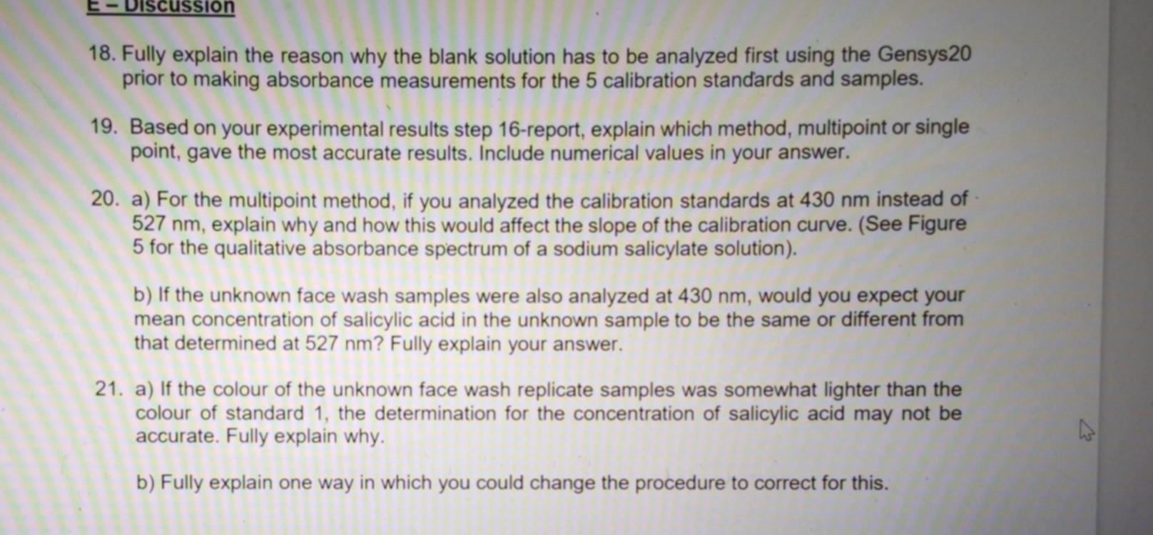 Solved 18. Fully explain the reason why the blank solution | Chegg.com