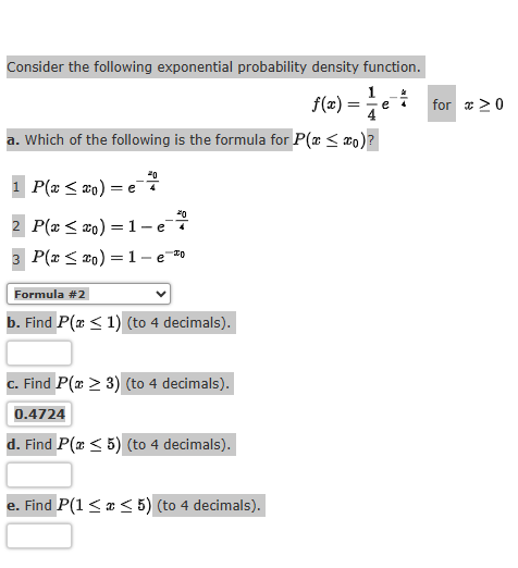 [Solved]: Consider the following exponential probability den