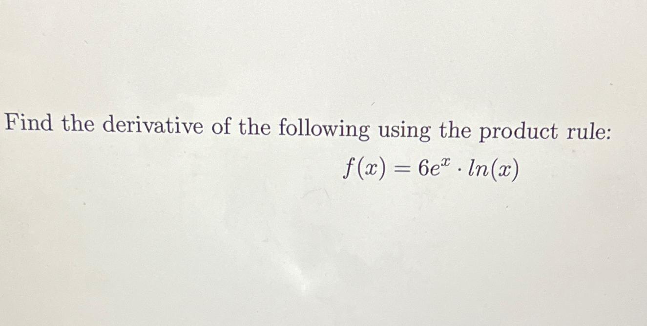 Solved Find the derivative of the following using the | Chegg.com