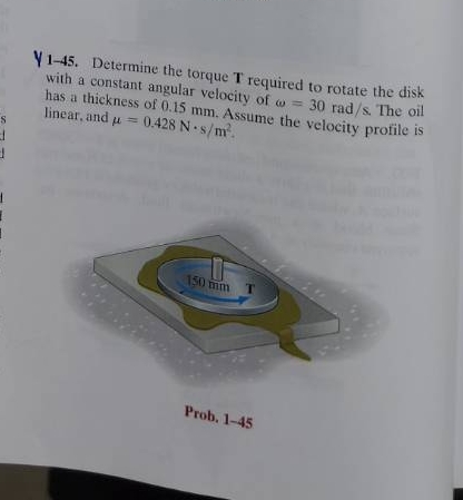 Y1-45. ﻿Determine the torque T ﻿required to rotate | Chegg.com