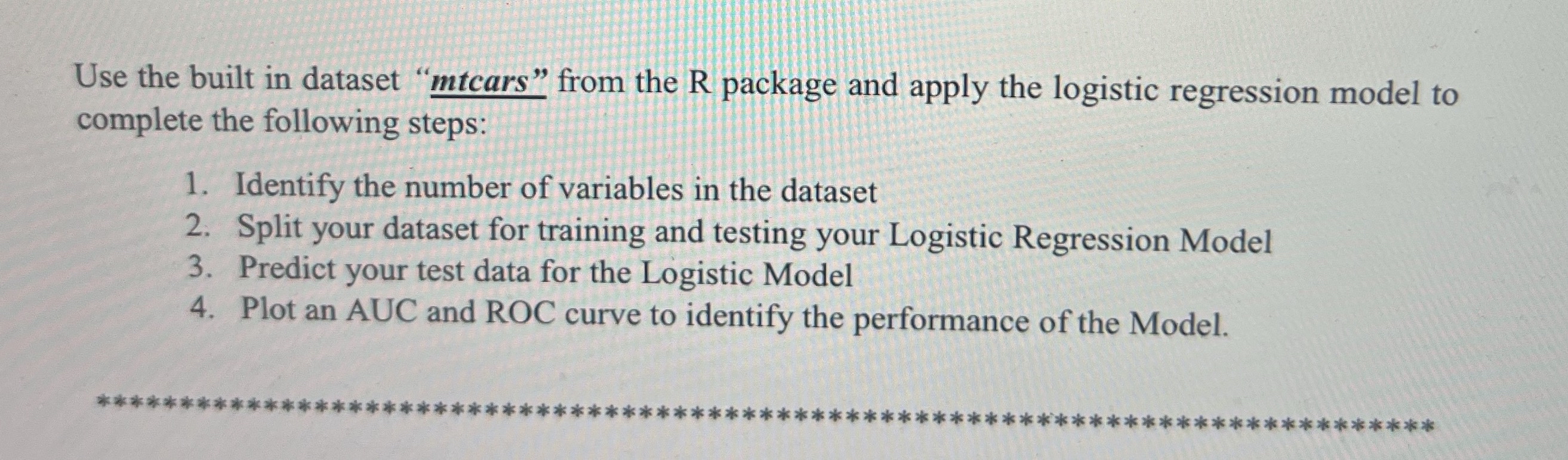 Solved Use the built in dataset " ﻿ ttcars ?() " ﻿from the R | Chegg.com