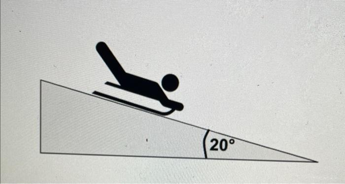 Solved A kid on a sled goes down a hill that's at an incline | Chegg.com
