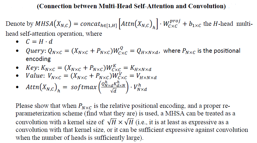 Solved (Connection between Multi-Head Self-Attention and | Chegg.com