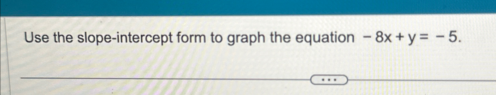 Solved Use the slope-intercept form to graph the equation | Chegg.com
