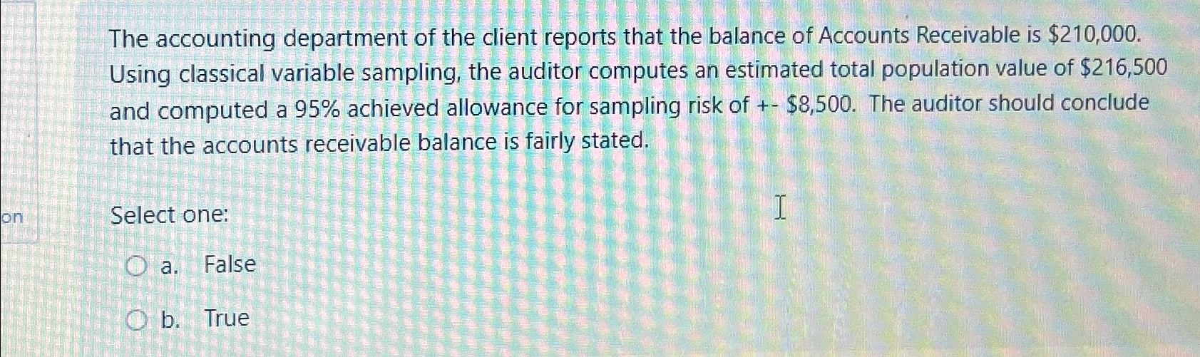 Solved The accounting department of the client reports that | Chegg.com