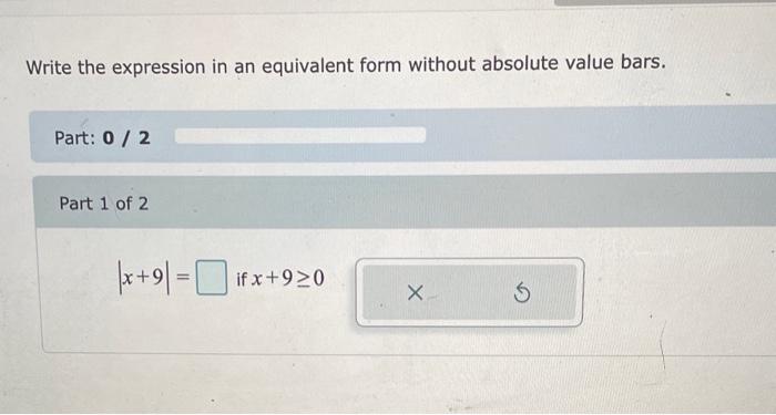 Solved Write the expression in an equivalent form without | Chegg.com