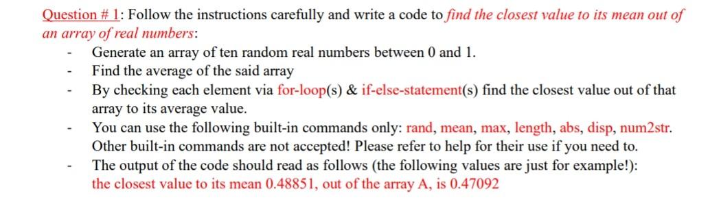 Solved Question \# 1: Follow the instructions carefully and | Chegg.com