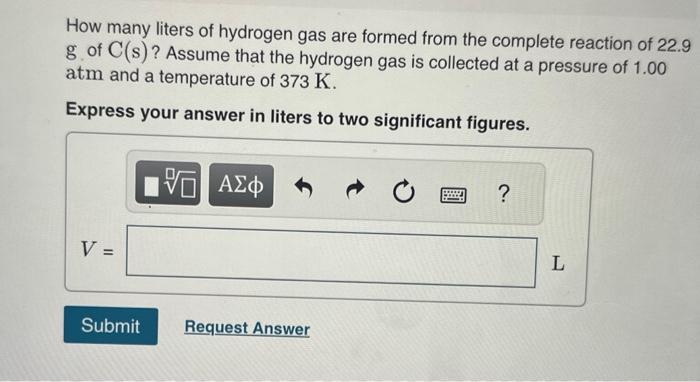 Solved How many liters of hydrogen gas are formed from the | Chegg.com