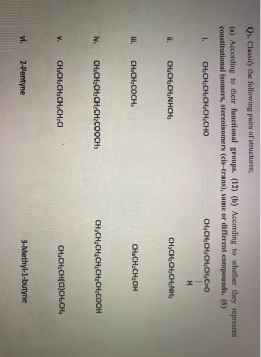 Solved Q1. Classify the following pairs of structures; (a) | Chegg.com