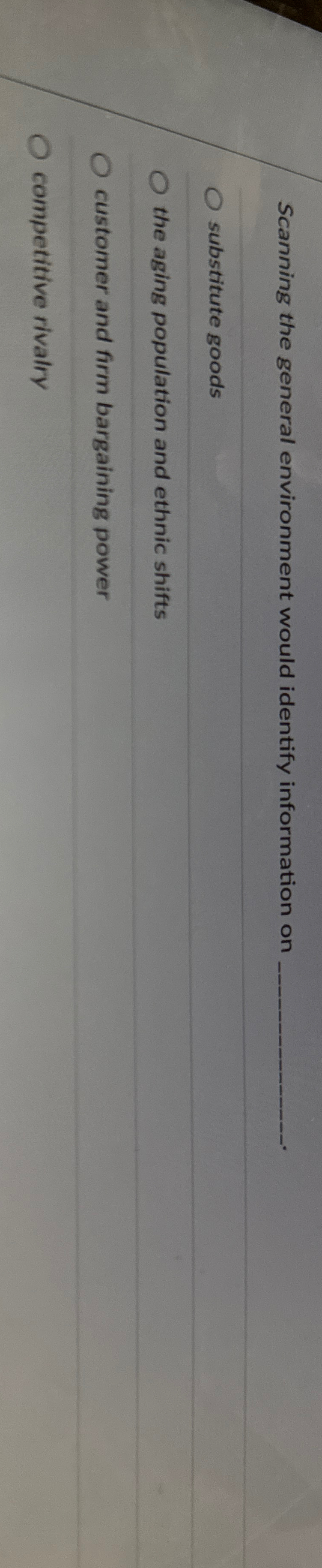 Solved Scanning the general environment would identify | Chegg.com