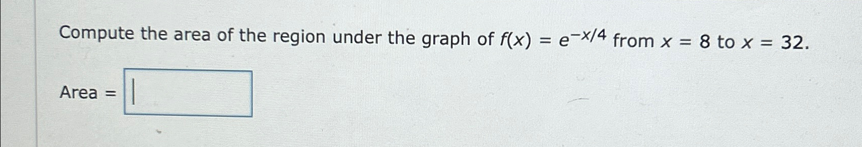 Solved Compute the area of the region under the graph of | Chegg.com
