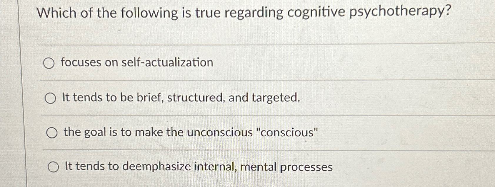 Solved Which of the following is true regarding cognitive | Chegg.com