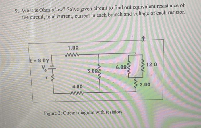 Solved 9. What is Ohm's law? Solve given circuit to find out | Chegg.com