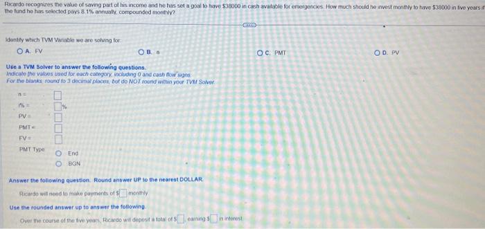 Solved identty which TVM Varablio we are solving for: A. FV | Chegg.com