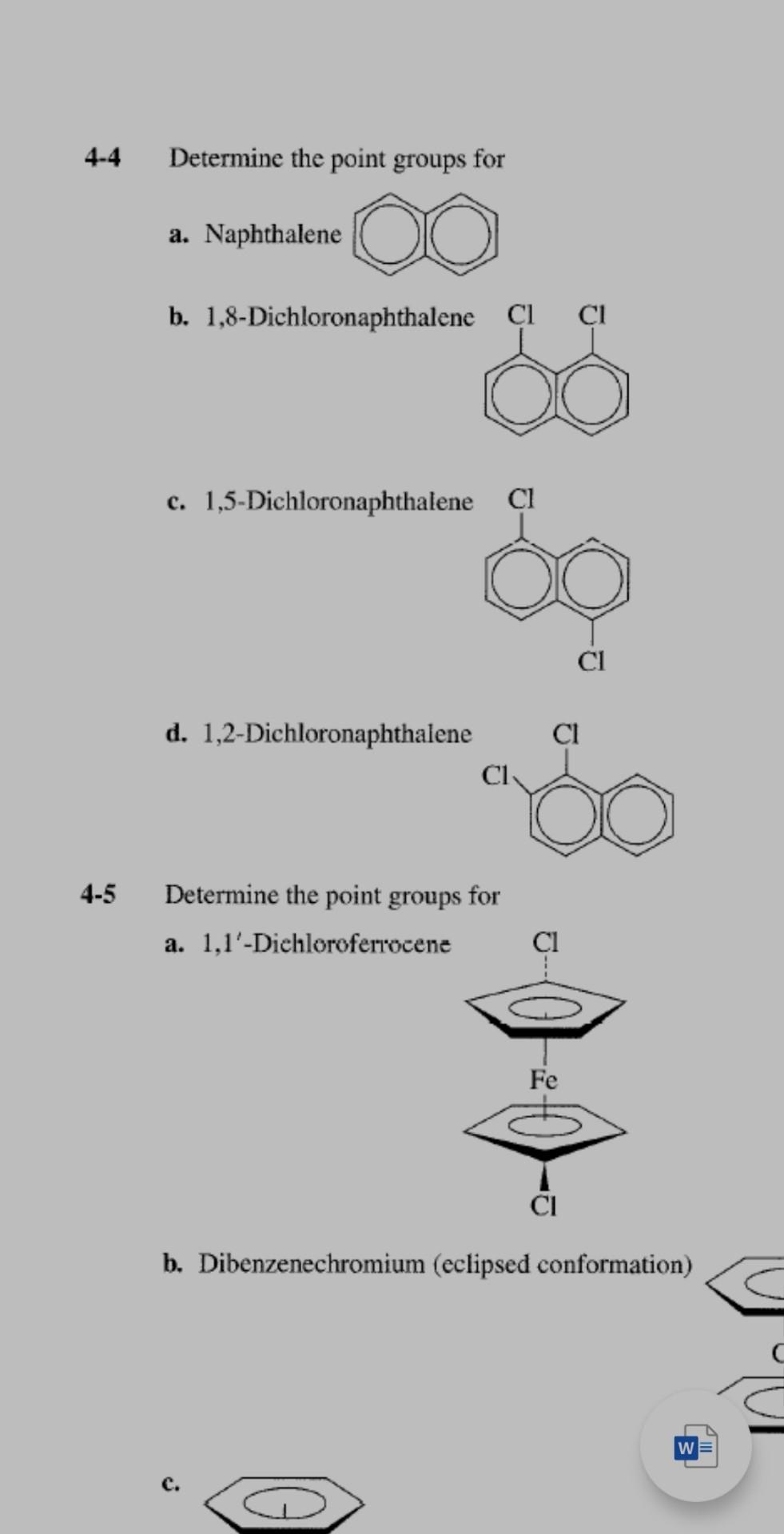 Solved 4-1 Determine the point groups for a. Ethane | Chegg.com