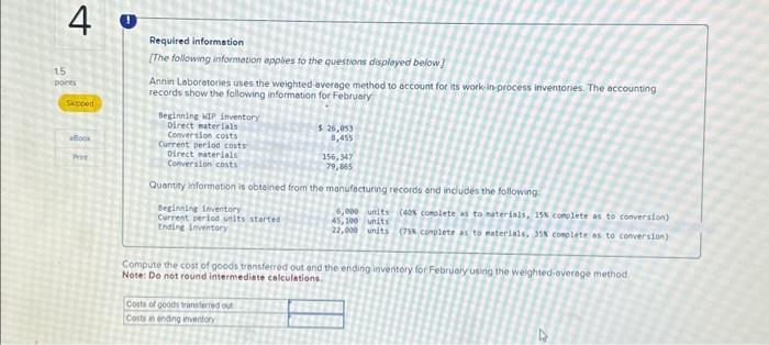 Solved Required information [The following information | Chegg.com