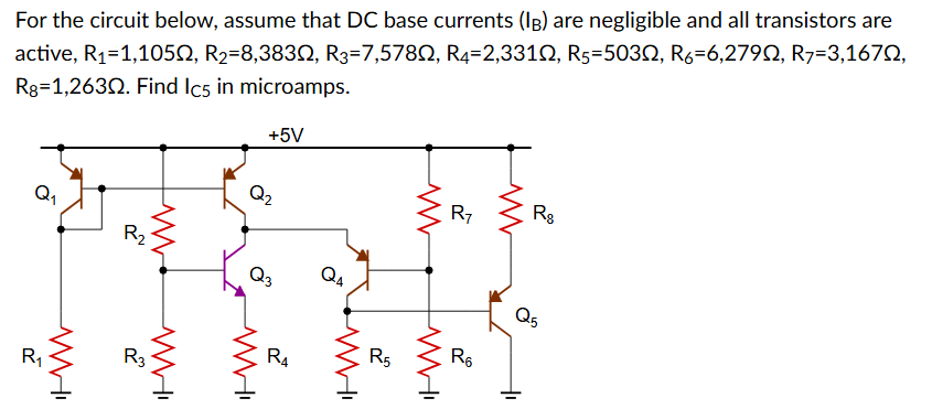 Solved For the circuit below, assume that DC ﻿base currents | Chegg.com