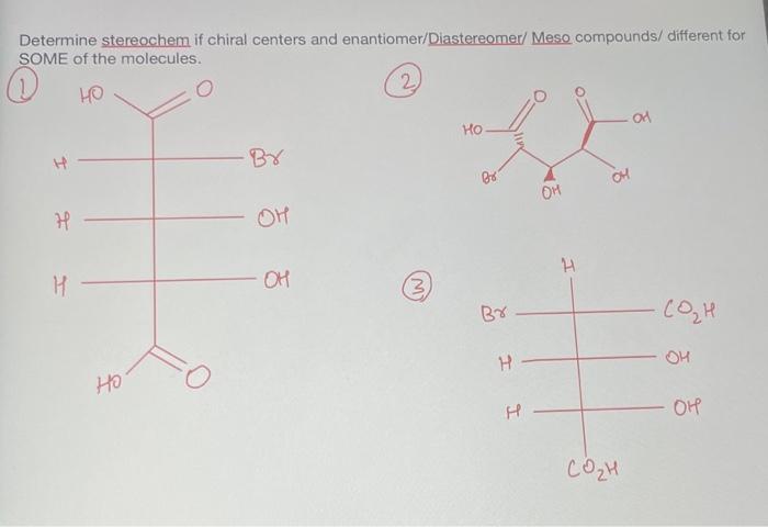 Solved Determine stereochem if chiral centers and | Chegg.com