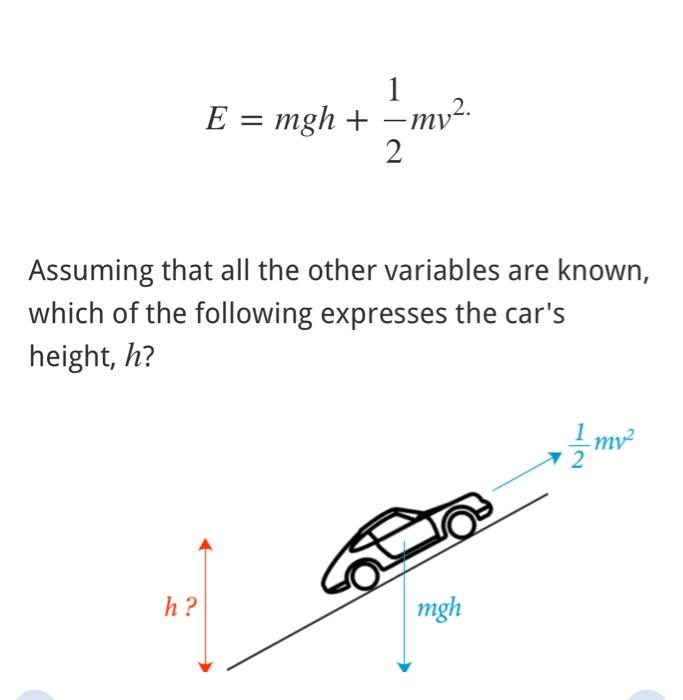 Solved could someone help me and explain how I can isolate h | Chegg.com