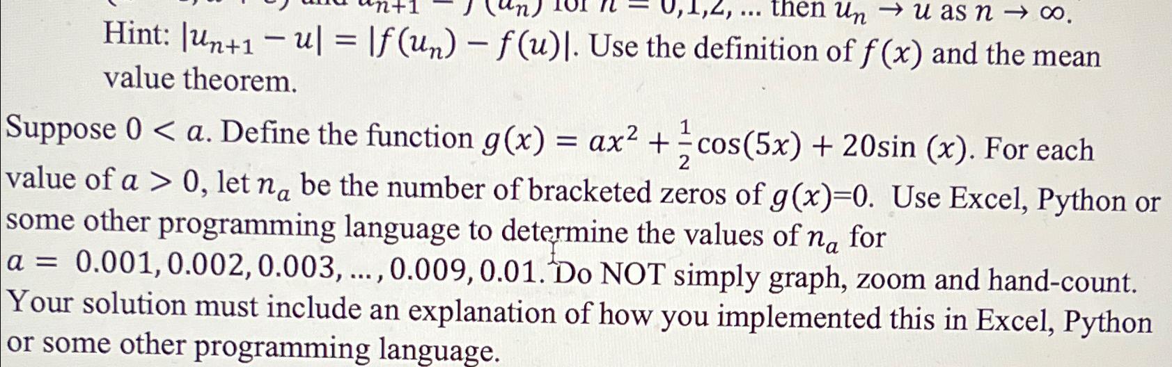 Solved Hint: |u_(n+1)-u|=|f(u_(n))-f(u)|. Use the definition | Chegg.com
