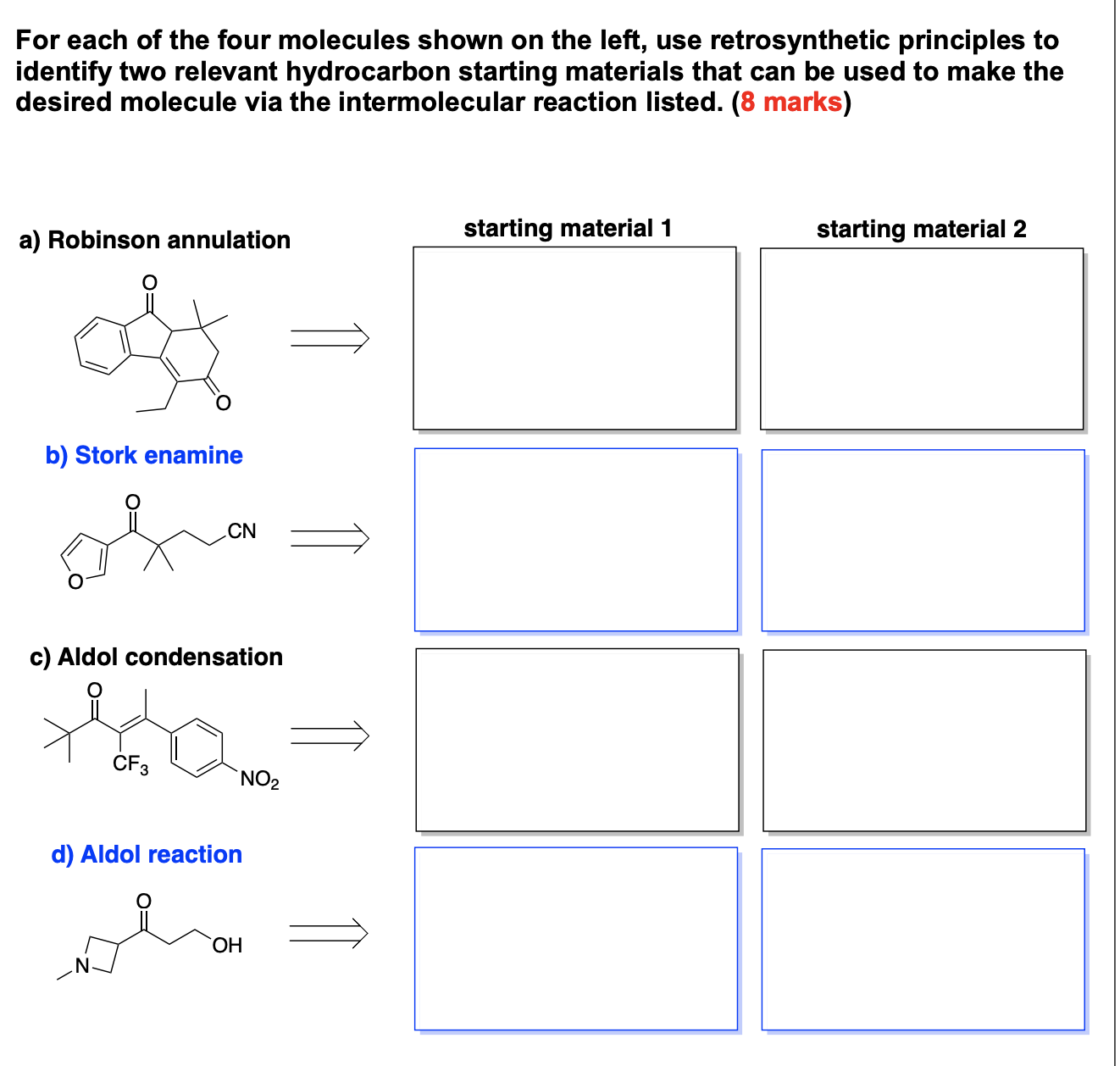 Solved For each of the four molecules shown on the left, use | Chegg.com