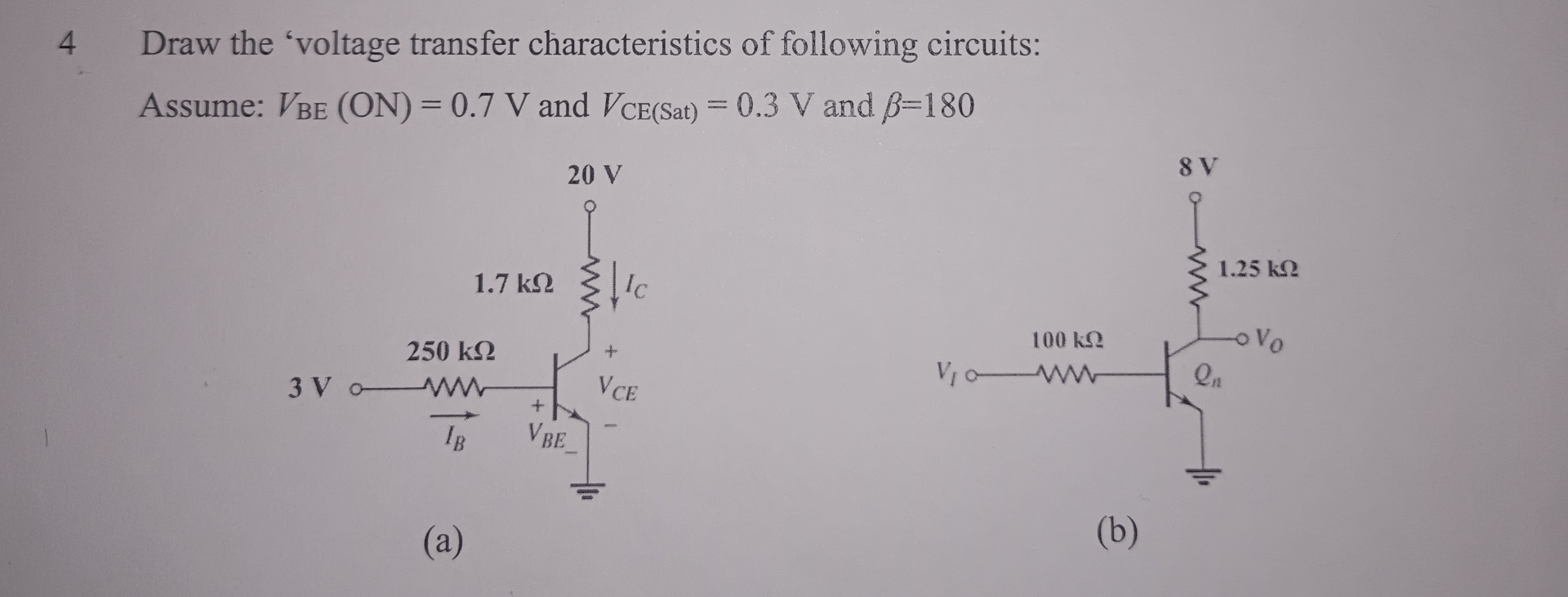 Solved 4 ﻿Draw the "voltage transfer characteristics of | Chegg.com