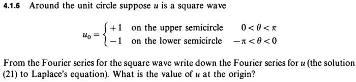 Solved 4.1.6 Around the unit circle suppose u is a square | Chegg.com