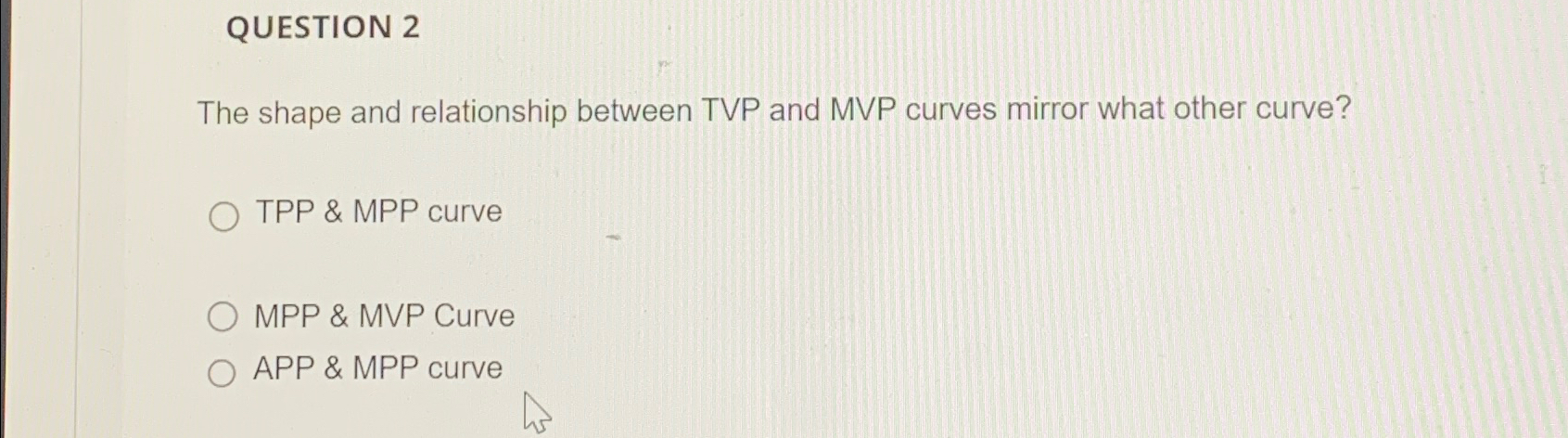 Solved QUESTION 2The shape and relationship between TVP and | Chegg.com