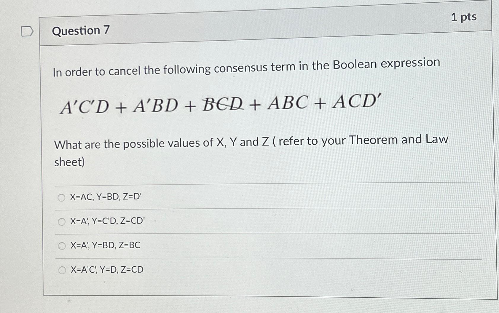 Solved Question 71 ﻿ptsIn order to cancel the following | Chegg.com