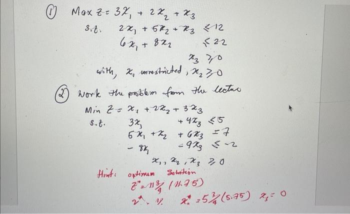 Solved using the simplex method, solve the below using | Chegg.com